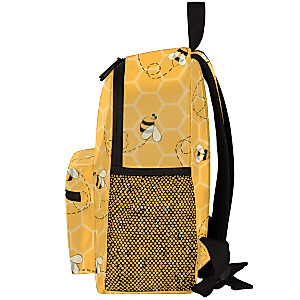 TropicalLife Toddler Backpack Cute Bee Kids Backpack for Boys and Girls Honeycomb Animal Bee Preschool Bag Kindergarten Schoolbag With Chest Strap