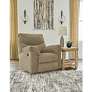Signature Design by Ashley Alphons Transitional Polyester Tufted Rocker Recliner, Light Brown