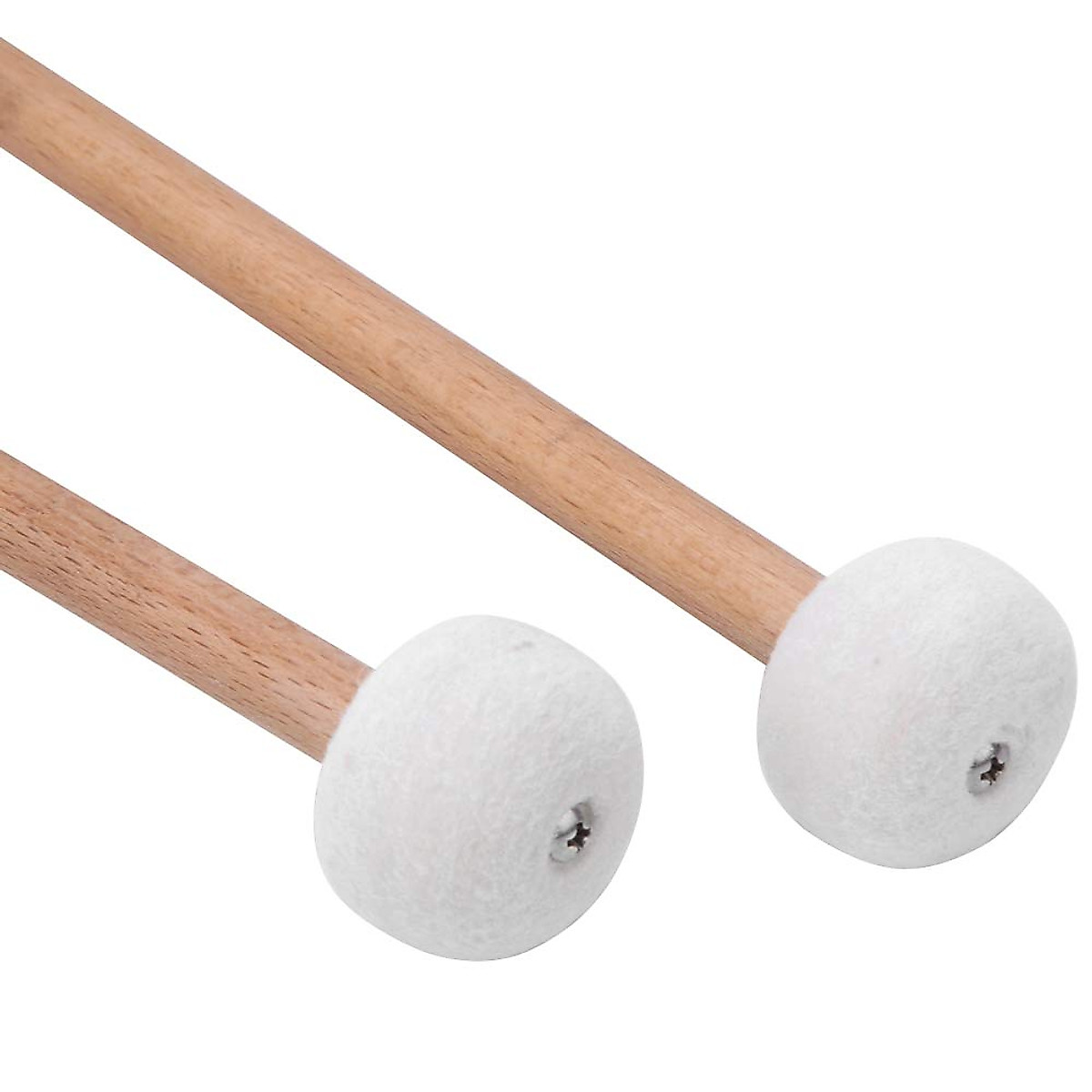 Jacksking Drum Mallets Sticks 2Pcs Mallet Percussion Drum Mallet Hammer White Felt Timpani Snare Drum Musical Instrument Accessories