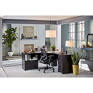 Realspace Magellan Performance 71"W L-Shaped Desk, Espresso