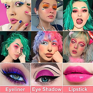 Geruicee 12 Colors Eyeliner Pen Set,Glitter Eyeliner Pencil,Pearl Eyeliner Pencil Waterproof Colored Eyeliners Long-Lasting Professional Eye Makeup Set for Women