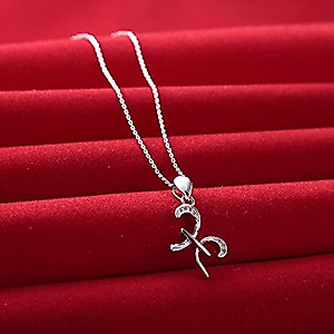 Pisces Pendant Necklace 925 Sterling Silver Zodiac Sign Constellation Horoscope Necklace with Cubic Zirconia