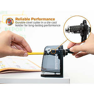 Bostitch Office Multi-Mount Manual Pencil Sharpener, Vacuum Mount or Screw Mount, Black (MPS2-BLK)