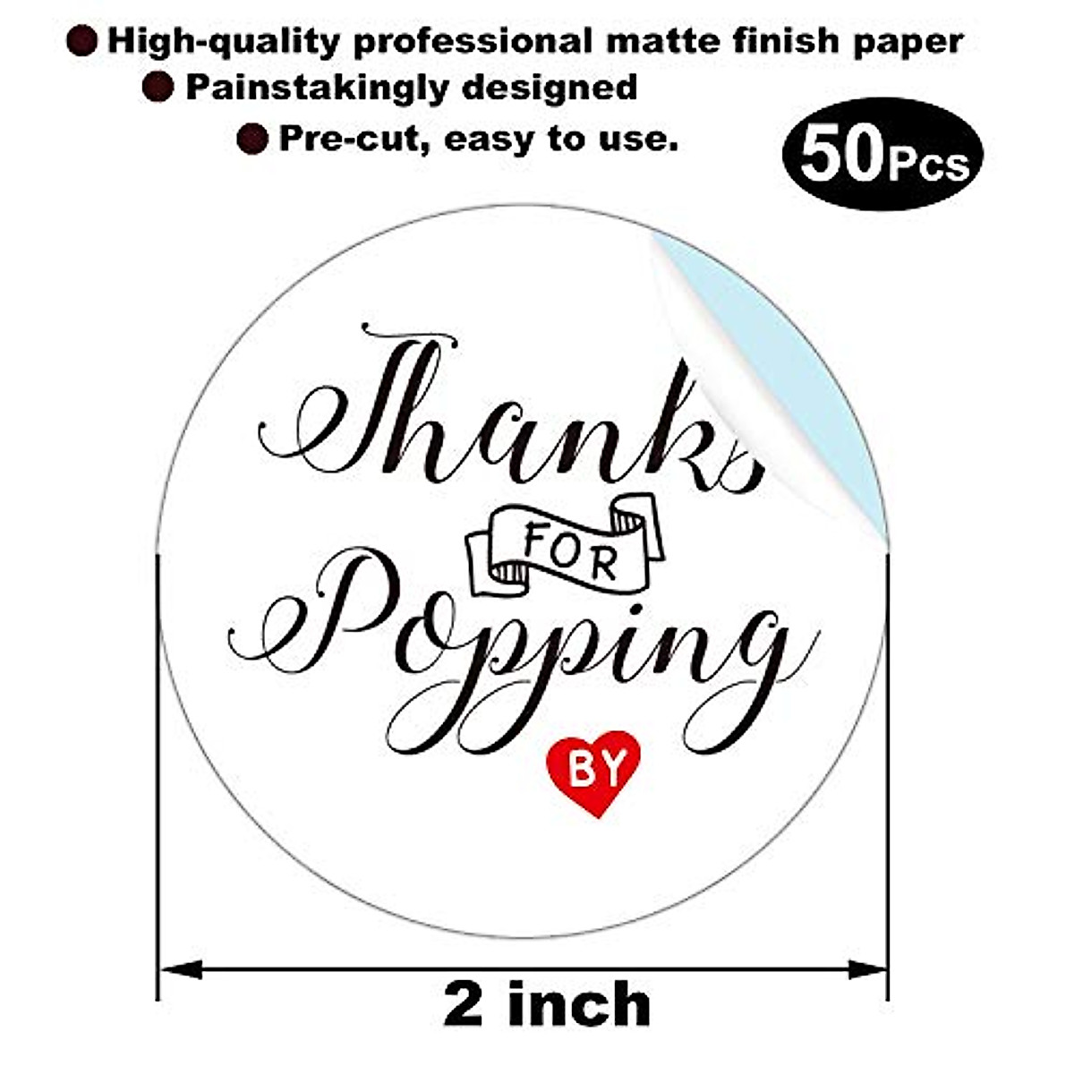 50 Thanks for Popping by Stickers, Baby Shower Favor Stickers, Baby Shower Stickers, 2 Inch