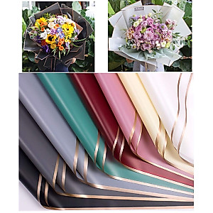Xshelley (24pcs 8 colors 22.8 * 22.8 inches flower shop bouquet, DIY crafts, gift packaging or gift box packaging, waterproof flower wrapping paper