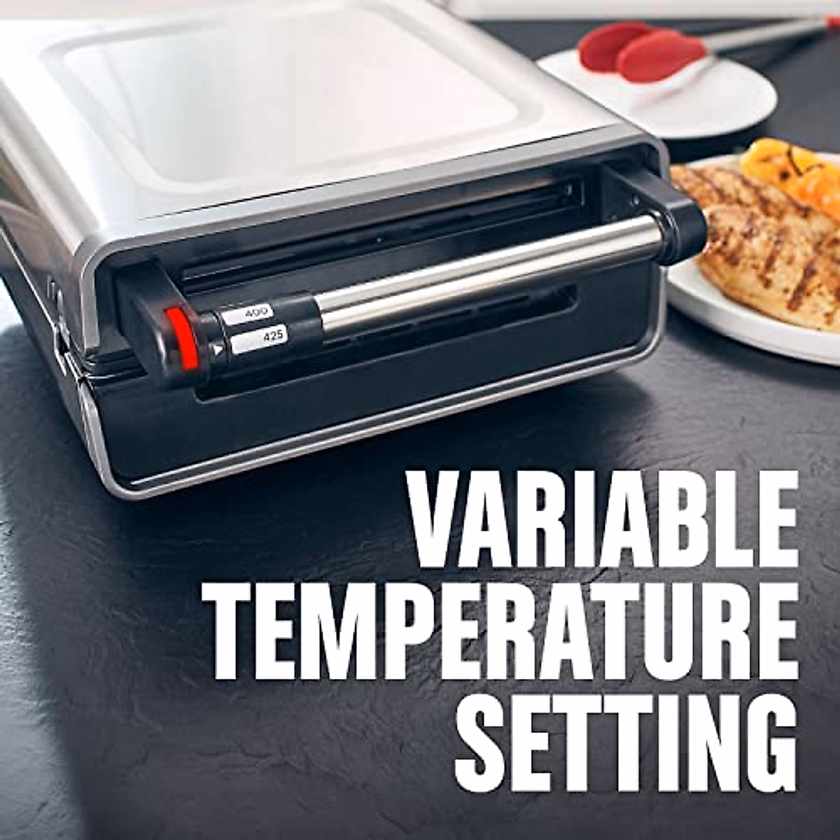 George Foreman Contact Smokeless Select a Temp. Grill, Family Size (4-6 Servings)