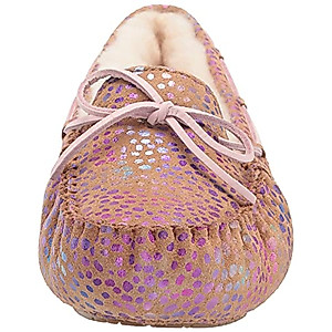 UGG Girls K Dakota Spots Slipper, Chestnut Sparkle Suede, 5 Big Kid