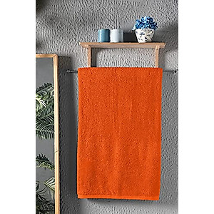 NINE WEST Oversized Luxury Terry Bath Sheet, Soft & Plush 40x80 Inch Extra Large Jumbo Bath Towels, 100% Turkish Cotton (Orange)