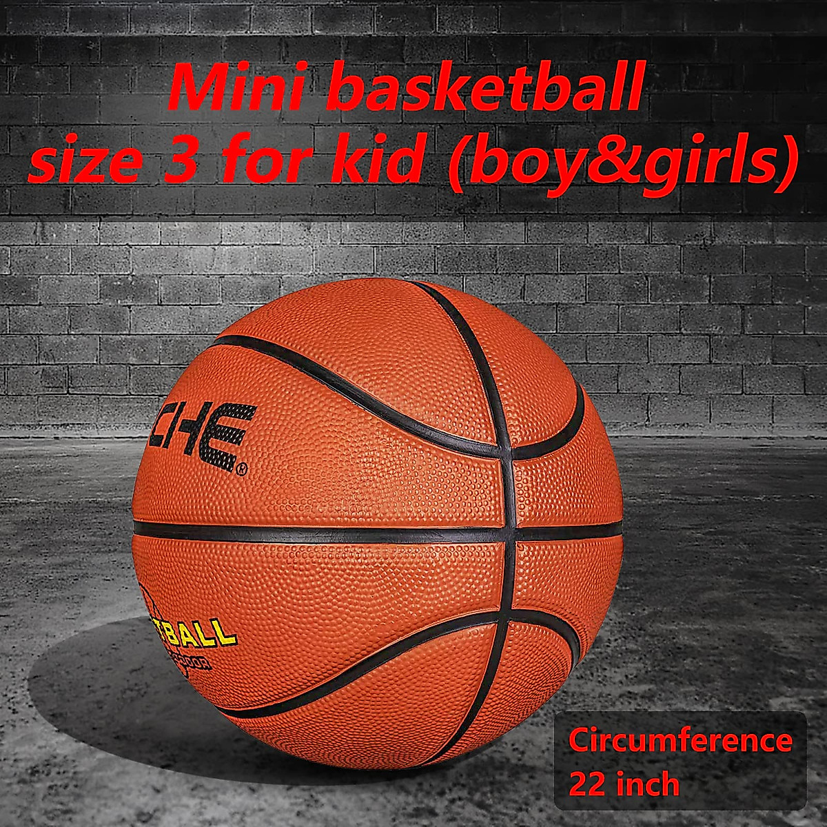 Wisdom Leaves Mini Rubber Basketball,Small Basketball for Kids/Toddler,Game Play Balls Size 3 (22-Inch)