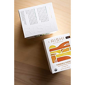 Rishi Tea Turmeric Ginger Herbal Tea | Immune Support, Organic, Caffeine-Free, Ayurvedic, Energy-Boosting | Citrus Flavors for Taste | 15 Sachet Bags, 1.75 oz (Pack of 2)