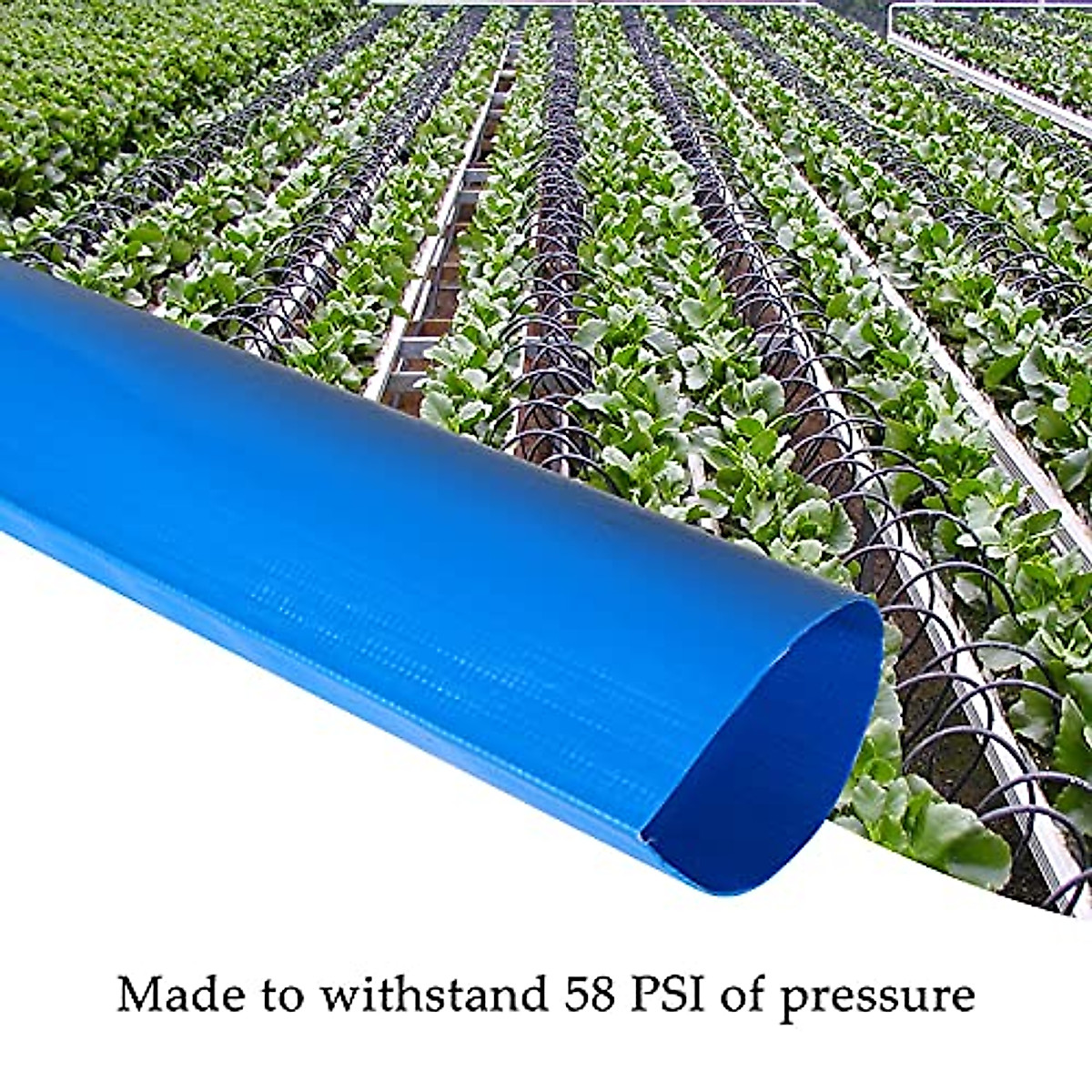 3.0" ID x 32.8' L Swimming Pool Backwash Hose, Weather Resistant Heavy Duty PVC Lay-Flat Water Discharge Hose, General Purpose Reinforced Pool Drain Hose, Great for Pool, Garden, etc