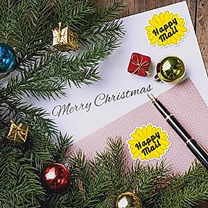 Happy Mail Stickers, Daisy Flowers Small Business Sticker,Cute Happy Mail Packaging for Small Business Packaging Sticker,500 PCS