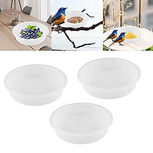 Baoblaze 3Pcs Plastic Birds Seed Feeder Birdbath Accessories Bird Feeding Station Tray