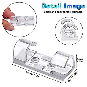 100pcs Adhesive Cable Clips, Multipurpose Cord Holder, Wire Clips, Car Cable Organizer, Cable Wire Management, Cable Holder for Car, Office and Home