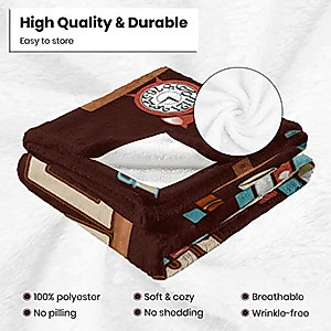 CUJUYO Book Lovers Gifts Blanket - Librarian Gifts Throw Blanket 60"x50" - Book Club Gifts for Reading Lover Bookish - Literary Gifts Ideas - Best Bookworm Gifts on Birthday Christmas Graduation