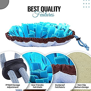 TOMAHAUK Snuffle Mat for Dogs – Interactive Feed Game/Dog Puzzle Toy That Helps with Stress Relief, Foraging Skills, Brain Stimulation and Boredom (Blue)