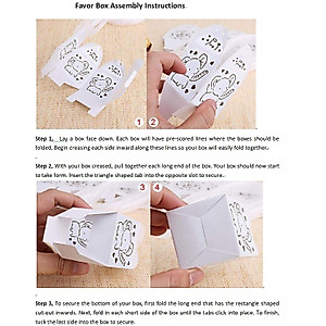 ALLHEARTDESIRES 50 Pack Pink Elephant Girl Baby Shower Decoration Laser Cut Paper Party Treat Box Wedding Girl Birthday Gifts Wrapping Candy Buffet Table Centerpieces