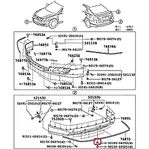 Rexka 20pcs Front Bumper Support Splash Shield Under Cover Nylon Nut Grommet M5.5 Screw 90189-06193 for Toyota Lexus