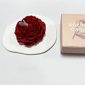 4 Pcs Low Temperature Candles Red Rose Flower Shaped Scented Candles Low Heat Romantic Wax Play Candles for Lovers Couples Wedding