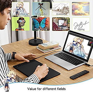 Digital Graphic Drawing Tablet VEIKK A30, 4 Touch Keys 1 Touch Panel, Linux Support, 10x6 Inch with 8192 Levels Battery-Free Pen Electronic Writing Tablets for PC/Android/Mac/Windows