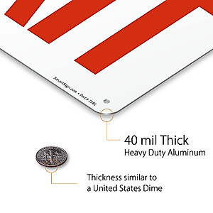 SmartSign Aluminum Sign, Legend "Exit", 7" high x 10" wide, Red on White