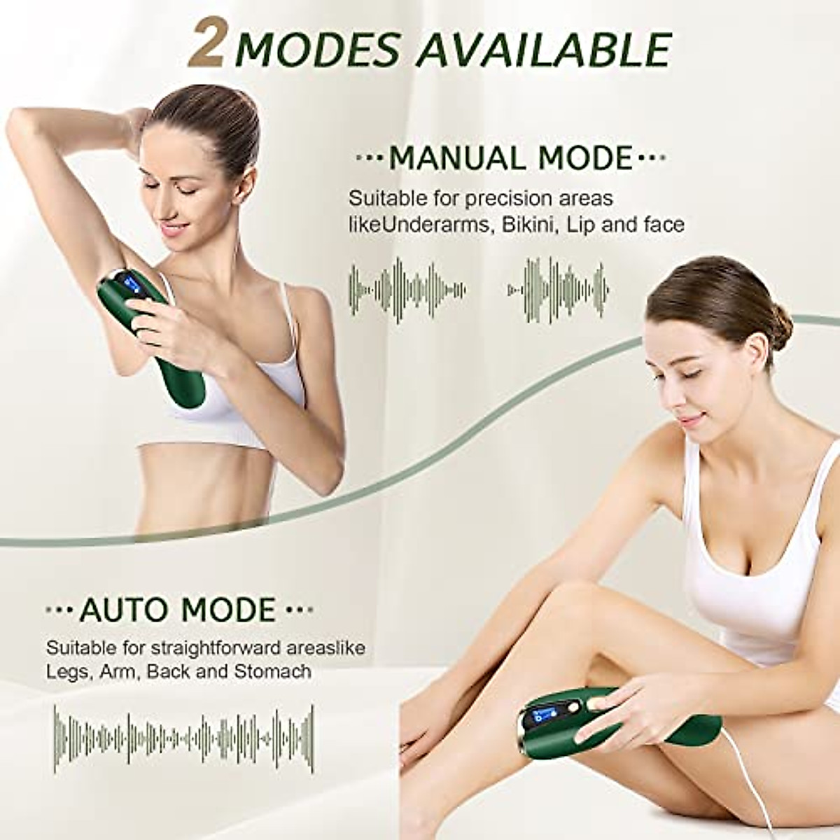 Laser Hair Removal for Women & Men, Permanent Painless At-Home Facial IPL hair removal device, Upgraded to 999,900 Flashes hair remover for Armpits Legs Arms Bikini Line