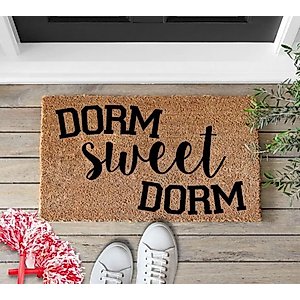 Dorm Sweet Dorm Door Mat College Dorm Decor Funny Door Mat Dorm Rug College Gifts Dorm Decor for College Girls Apartment Decor Machine Washable Shoe Mat Porch Decor 16x24 Inches