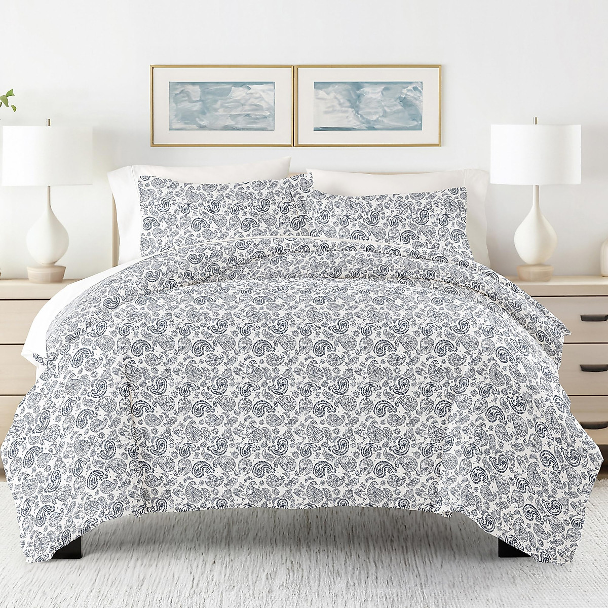Linen Market Duvet Cover King Size (Navy) - Experience Hotel-Like Comfort with Unparalleled Softness, Exquisite Prints & Solid Colors for a Dreamy Bedroom – King Duvet Cover Set with 2 Pillow Shams
