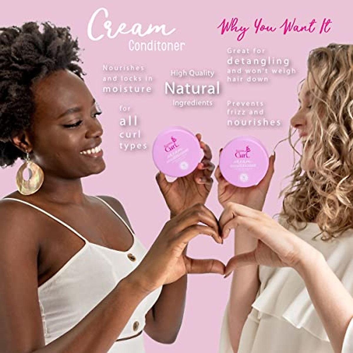 Kozma Curl Cream Conditioner, 10.14 fl oz 300ml, Silicone Free, Sulfate Free, Curly Hair Conditioner, For all Curl Types, hydrating, moisturizing, Curly Hair Products, Organic, Anti Frizzy
