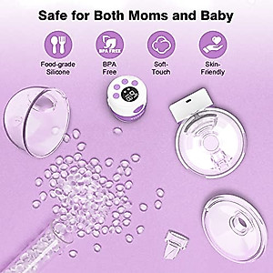 Hands Free Breast Pump, Double Wearable Breast Pump with 2 Modes 9 Levels Suction, Electric Breast Pump with LCD Touch Screen, No Leakage, Low Noise & Painless (24mm 2 Pack)