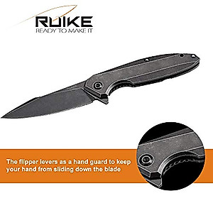 Ruike Folding Knive, Black, 420 Ss (P128-SB)