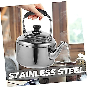 PAMINGONO Stainless Steel Kettle Tea Kettle Stainless Electric Tea Serving Pot Water Boiling Pot Stove Safe Insulated Teapot Espresso Machines for Home Coffee Espresso Maker Teakettle Silver