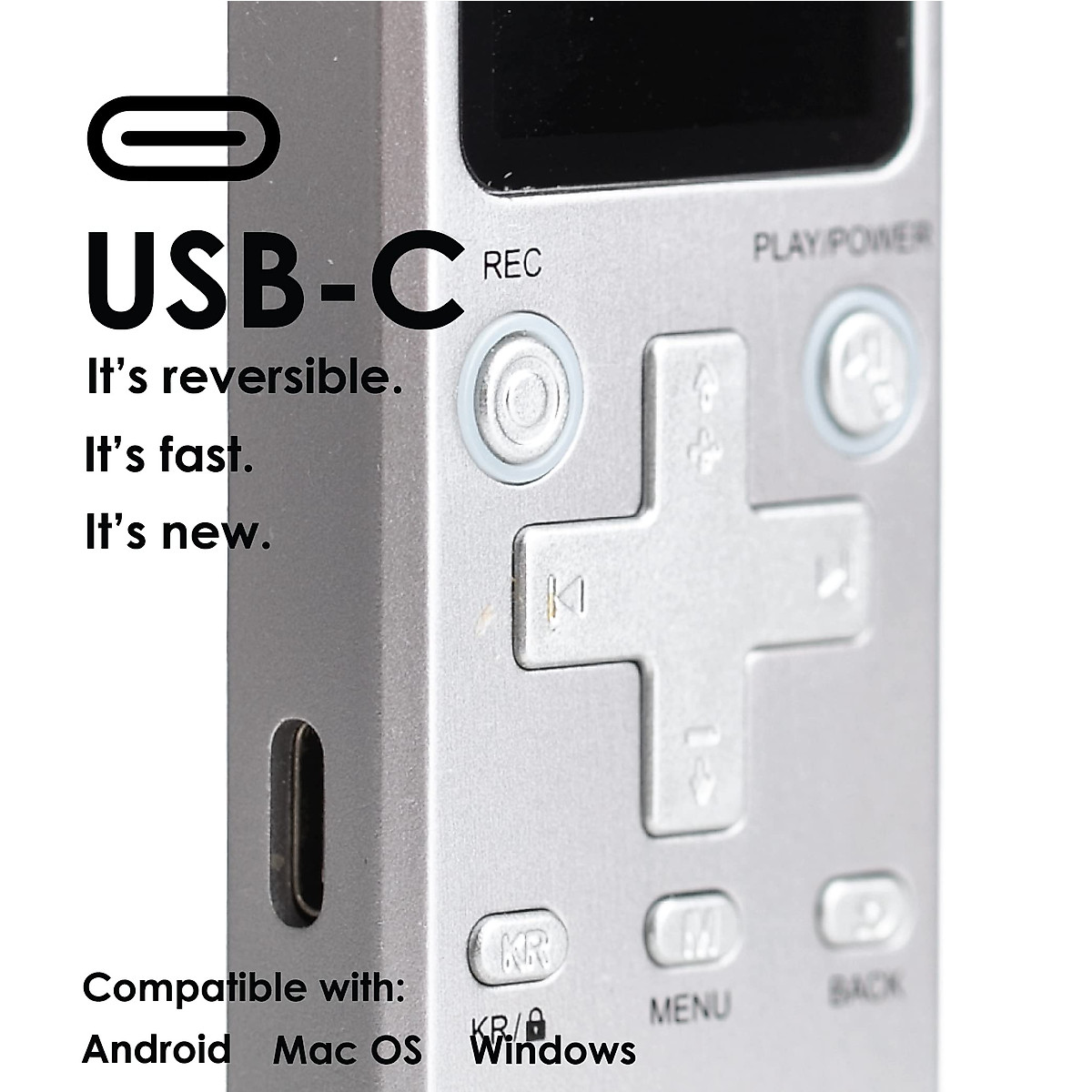 Digital Voice Activated Recorder with Instant Recording Button, Easy Playback with Integrated Speaker – Ideal for Notes, Voice Memos, Reminders, Learning Tool, 1000 Hours Capacity, by AttoDigital