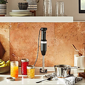 KitchenAid KHBV53BM Variable Speed Corded Hand Blender, Black Matte, 8 in