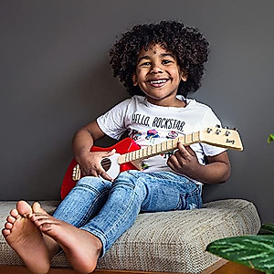 Loog Mini Acoustic kids Guitar for Beginners 3-strings Ages 3+ Learning app and lessons included Black