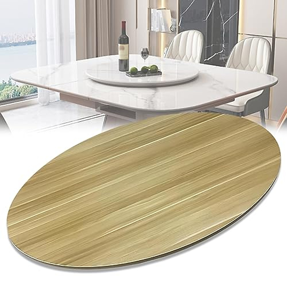 Lazy Susan Wooden Turntable For Dining Table, Diameter Ø 20~39 Inch Large Round Tabletop Serving Tray, 360° Rotation Rotating Plate For Restaurants Hotels Kitchens Homes