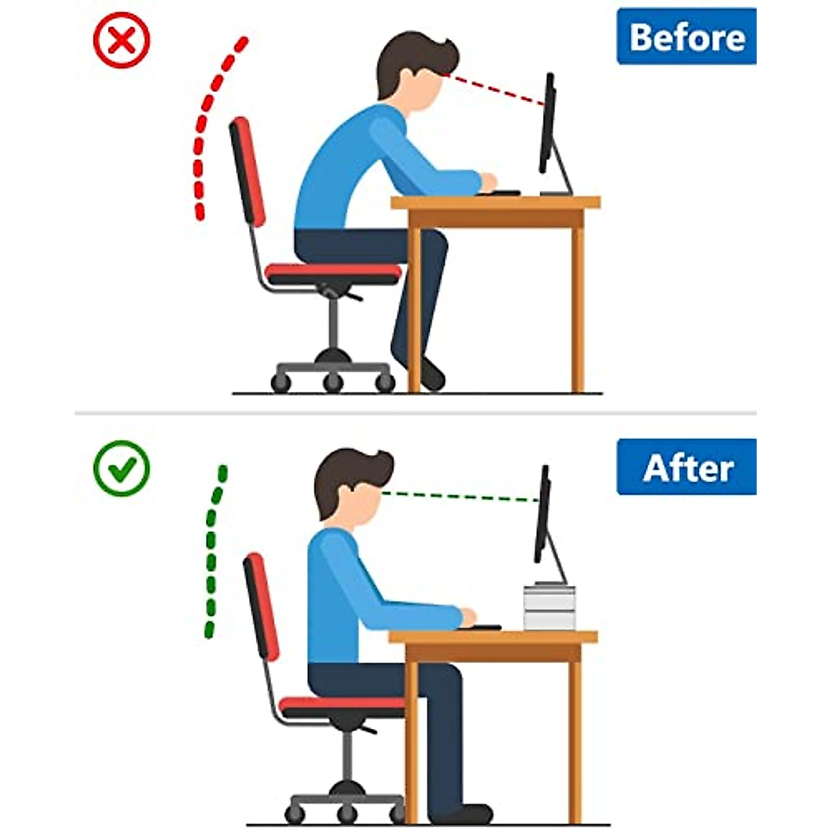 Egchi Clear Acrylic Monitor Stand Riser 2 Tier, 5.5 Inches High Clear Monitor Stand/Computer Desk Organizer Shelf for Multi Media Computer PC Storage Laptop