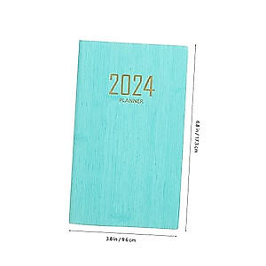 Tofficu Planner Book Academic Diary 2024 Undated Planner Weekly and Monthly Weekly Pocket Planner To Do List Pad English Agenda Planner Notebook Work Notes Multifunction Imitation Leather