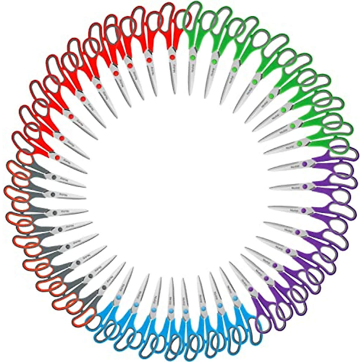 Scissors Bulk Set of 40-Pack, Niutop 8" Multipurpose Sharp Sewing Craft Fabric Scissors for Office Home High/Middle School Student Office Teacher Art Supplies, Soft Comfort-Grip Right/Left Handles