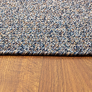 Super Area Rugs Rustic Farmhouse Living Indoor/Outdoor Reversible Braided Rug - Made in USA - Blue Mix 4' X 6' Oval