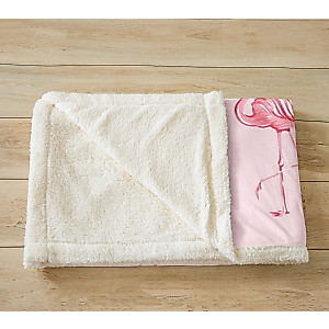 Feelyou Pink Flamingo Fleece Throw Blanket Tropical Flamingo Plush Blanket Bird Print Sherpa Blanket for Kids Nature Theme Fuzzy Blanket Baby 30"x40"