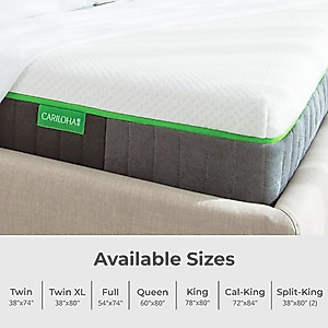 Cariloha Medium-Firm Classic Mattress | Queen | White | 10" Memory Foam | Viscose Material | Removable/Washable Cover, Side-Wedge Support, & Dual-Density Base