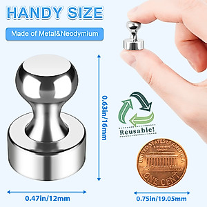 60Pcs Fridge Magnets, Strong Magnets for Whiteboard, Magnets Fridge, Fridge Magnets Adults, Small Magnets for Kitchen, Office, Classroom, Map