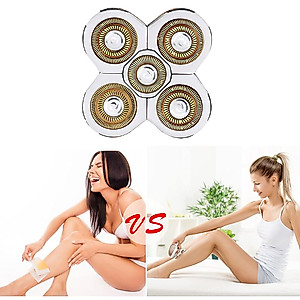 AHUADA Women's Electric Shaver Replacement Heads : 5 Legs Hair Removal Razor Replacement Heads 4D Floating Heads Replacement Blades for Women
