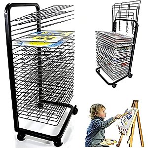 CENAP Art Drying Rack, Mobile Art Drying Rack with Wire Rack for Artwork, Drying and Printing Rack, Perfect for Schools and Art Clubs (Size : 25-Layer)