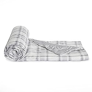 Life Comfort Weighted Blanket Cover (48"x72") Twin Size Microfiber Removable Cover for Duvet or Weighted Blanket, Grey Plaid