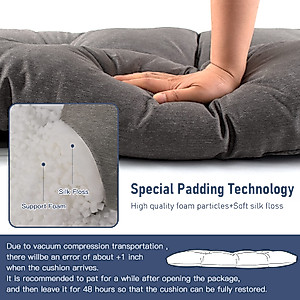 ROFIELTY Bench Cushion 36 inch, Non Slip Thickened Piano Bench Cushion, Durable Outdoor/Indoor Bench Seat Pads (36x14x4 inch, [ Outdoor ] Star Sea Gray)