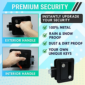LATCH.IT Black RV Door Lock Replacement | RV Door Locks | RV Door Handle w/ 4 Keys | Camper Door Lock | Trailer Door Lock | Camper Lock Replacement | Camper Door Latch only Fits 2.75"x3.75" Lock Hole