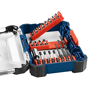 BOSCH DDMS20 20-Piece Assorted Impact Tough Drill Drive Custom Case System Set for Drilling and Driving Applications