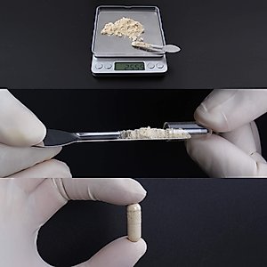 Capsule Filling Machine Kit for Pill Filler - Micro lab Spoons Spatula Tool for Gel Capsules Empty Quickly Fill Tray All Sizes # 000 00 0 1 2 3 4 5